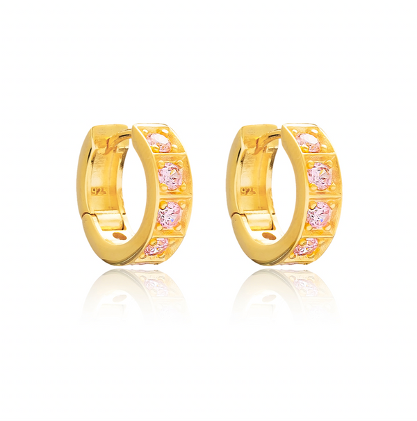 BASSINGER HOOP EARRINGS - ORCHID PINK - SARAH STRETTON JEWELLERY